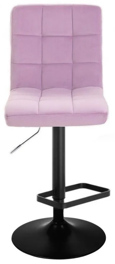 LuxuryForm DESIGN Barová židle TOLEDO VELUR na černé kulaté podstavě - levandule