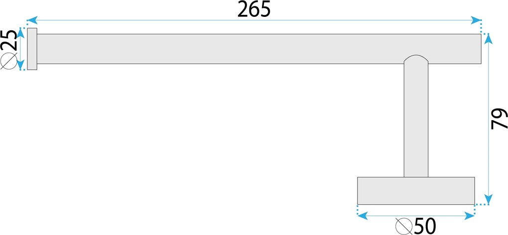 Rea Modern, koupelnový věšák na ručník 26,5cm, 6610a, broušená ocel, REA-98014