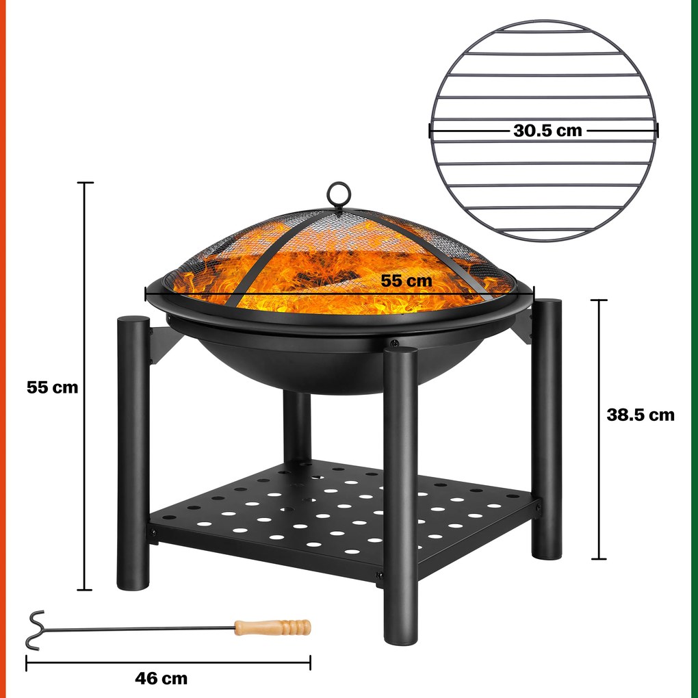 Zahradní ohniště ocel Ø55cm