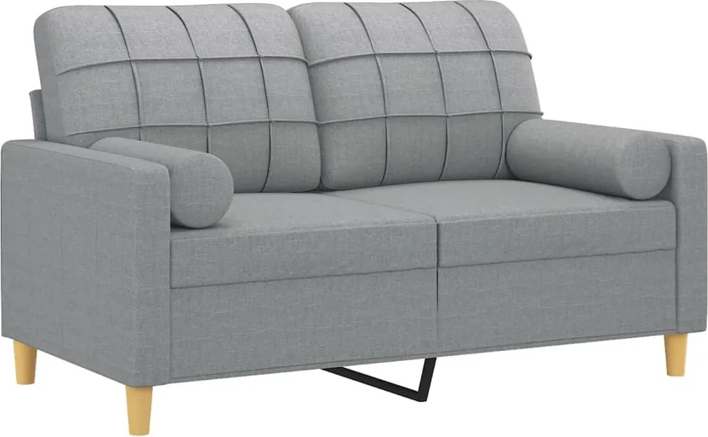 2místná pohovka s polštáři světle šedá 120 cm textil 3200774