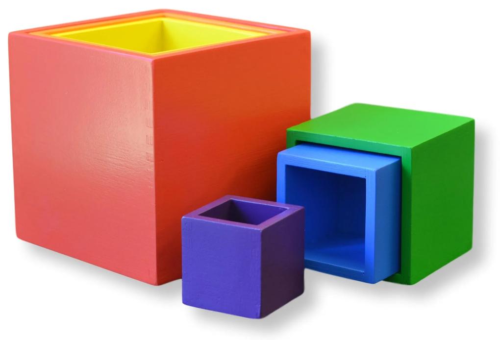 Moyo Montessori Dřevěné stohovací boxy - skládanka