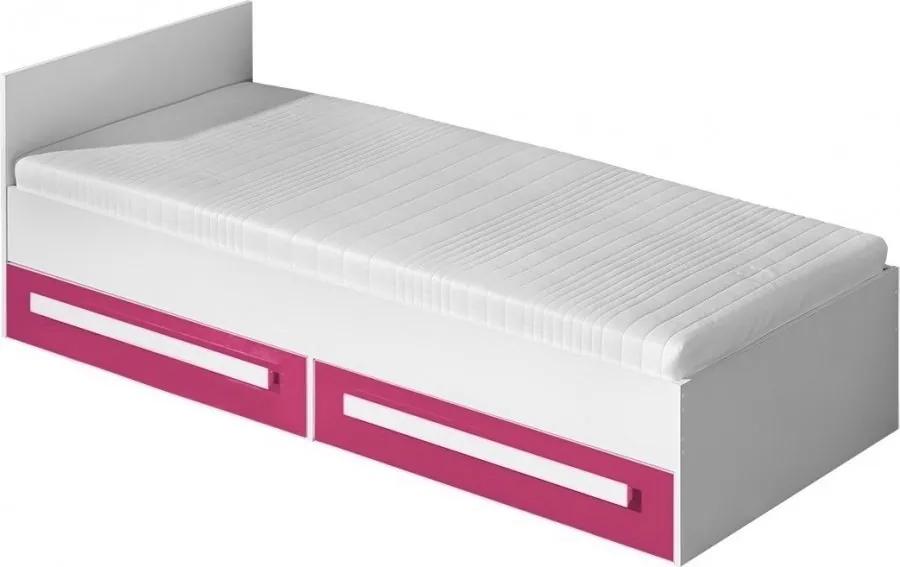 Casarredo - Komfort nábytek Dětská postel GULLIWER 11, 90x200 s úložným prostorem, výběr barev | Vyberte si barvu úchytu:: dom-uch-modrá,barva: dom-růžová-lesk