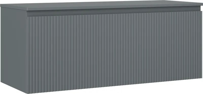 Mexen Rivel, koupelnová skříňka 120 cm s horní částí, 1 zásuvka, drážkovaná, grafitová matná, 91A20-12047-1-BFC66