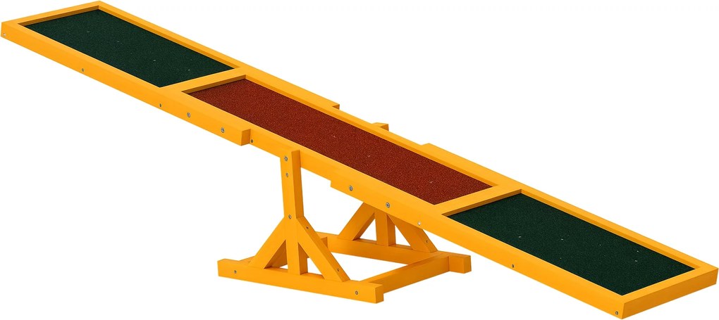 PawHut psí houpačka, psí agility houpačka z dřeva, protiskluzová agility rampa pro psy do 30 kg, odolná proti počasí, venkovní tréninkový sport pro ps