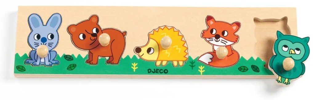 Dřevěné vkládací puzzle - V lese