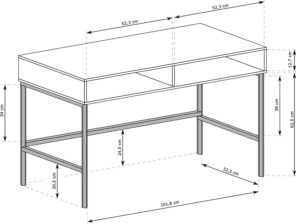 STYLES k | konzolový/toaletní stolek LS-9 | 110 cm | 3D povrch | kašmír