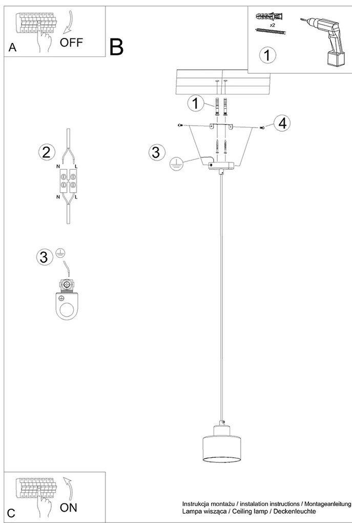 Sollux Lighting Závěsné svítidlo SAVAR 1 Černá