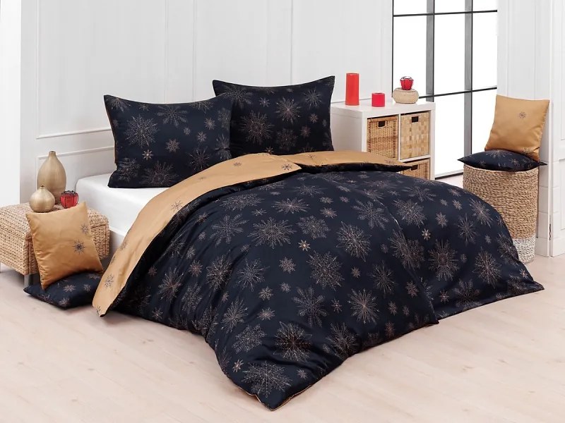 Matějovský povlečení Gold Christmas Flanel premium Rozměr: 140 x 220 cm, 70 x 90 cm