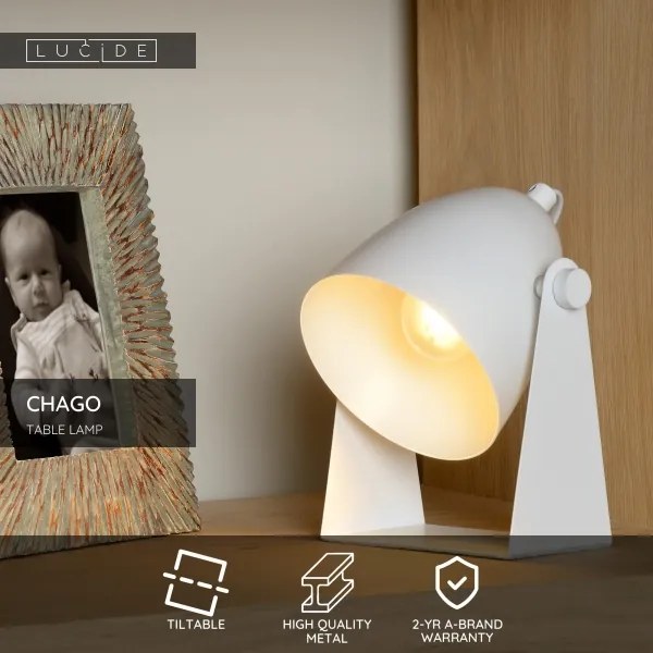 Lucide 45564/01/31 - Stolní lampa CHAGO 1xE14/40W/230V bílá