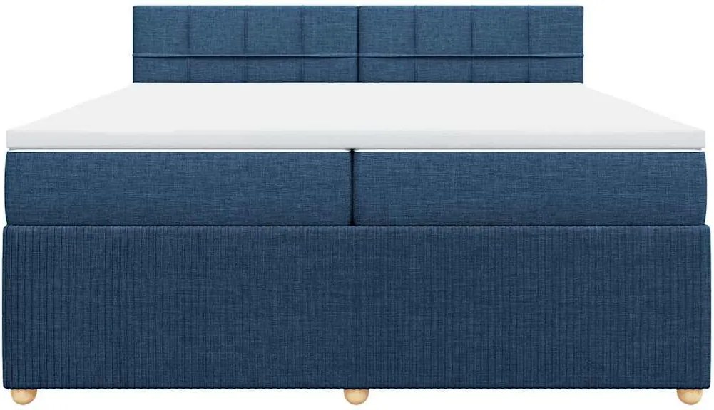 Box spring postel s matrací modrá 200x200 cm textil 3289869