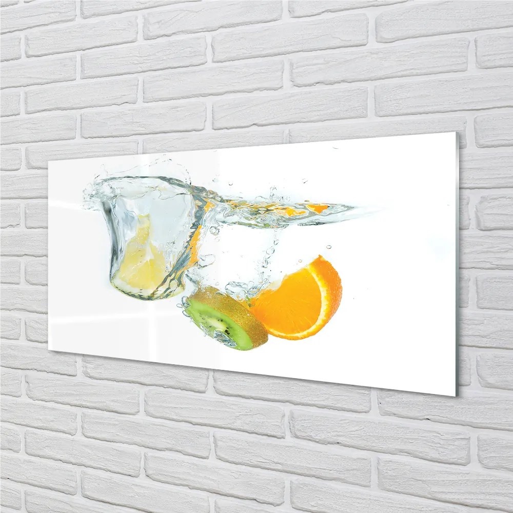 akrylový obraz Voda kiwi oranžový 100x50 cm