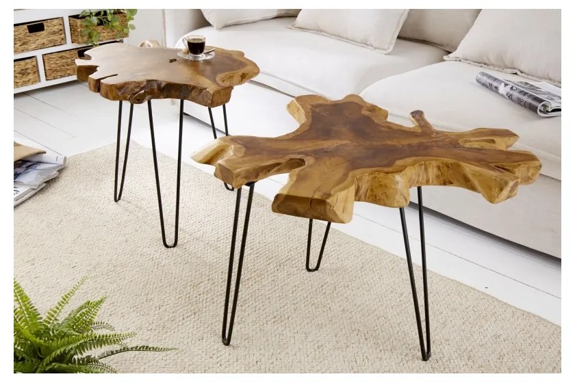 Massive home | Odkládací stolek WILD 60 CM masiv teak nature