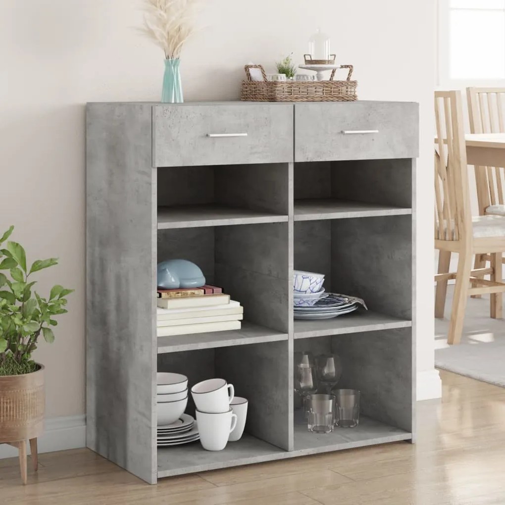 Příborník betonově šedý 80 x 42,5 x 93 cm kompozitní dřevo 3281479