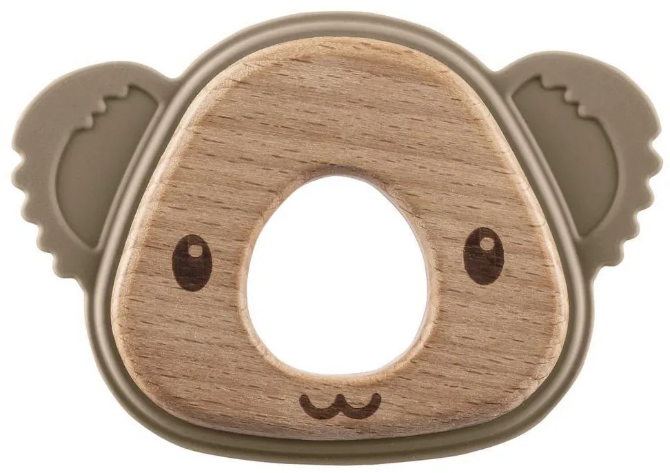 Zopa Silikonové dřevěné kousátko Koala Sand Beige