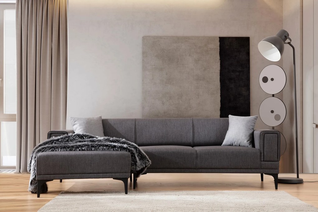 Hanah Home Rohová pohovka HORIZON tmavě šedá levá