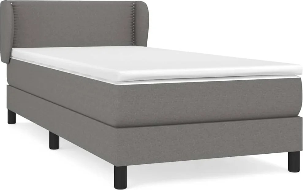 Box spring postel s matrací tmavě šedá 90x190 cm textil 3126126