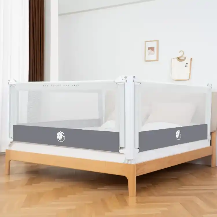 Zábrana na postel Monkey Mum® Popular - 80 cm - světle šedá | BIANO