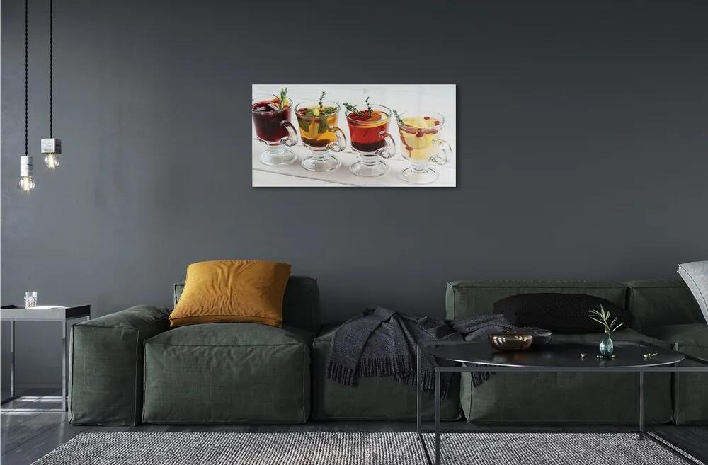 Obraz na skle Zimní ovocný čaj byliny 100x50 cm