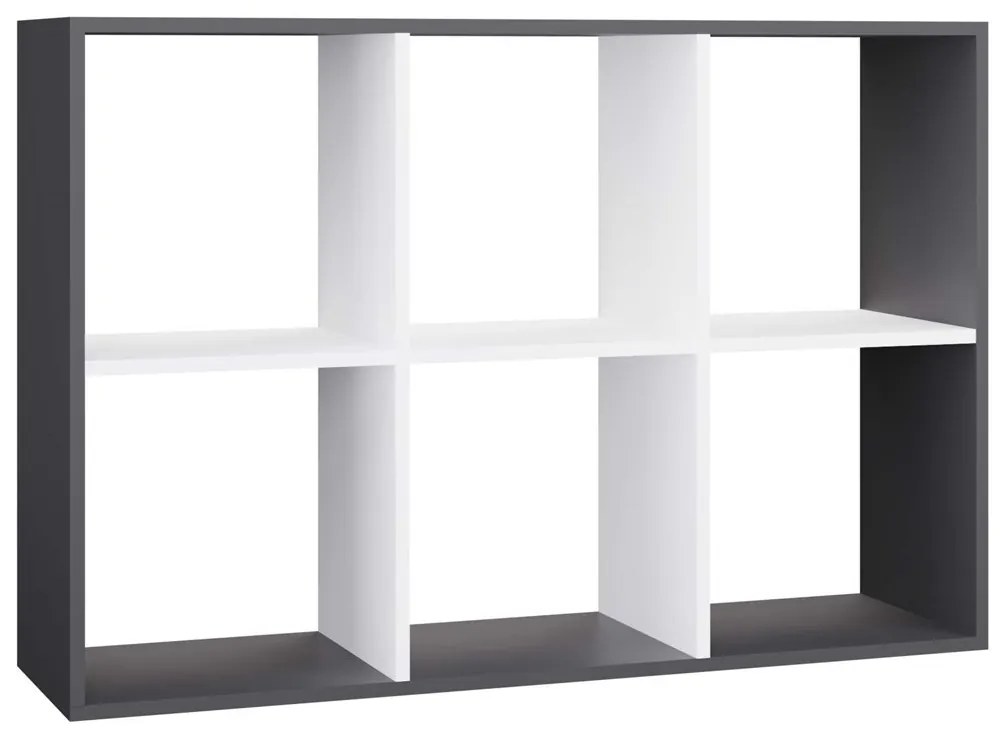 Regál MALAX 2X3 antracit + bílá