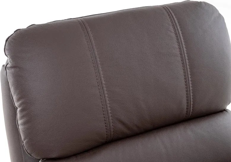 Kožené houpací křeslo s elektrickým polohováním ELEGANT 1, tm. hnědá