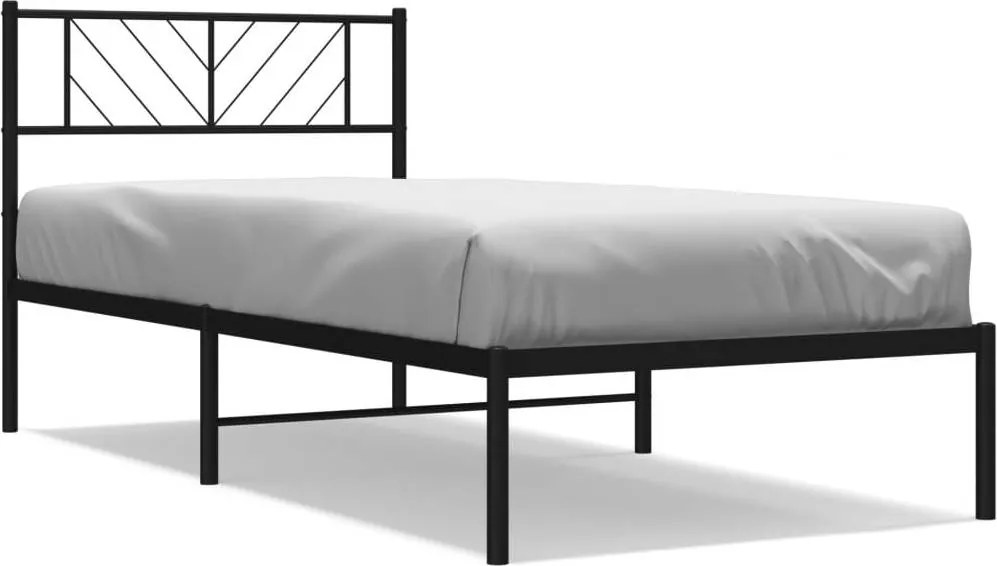 vidaXL Kovový rám postele s čelem 80 x 200 cm [372170] Barva: Černá