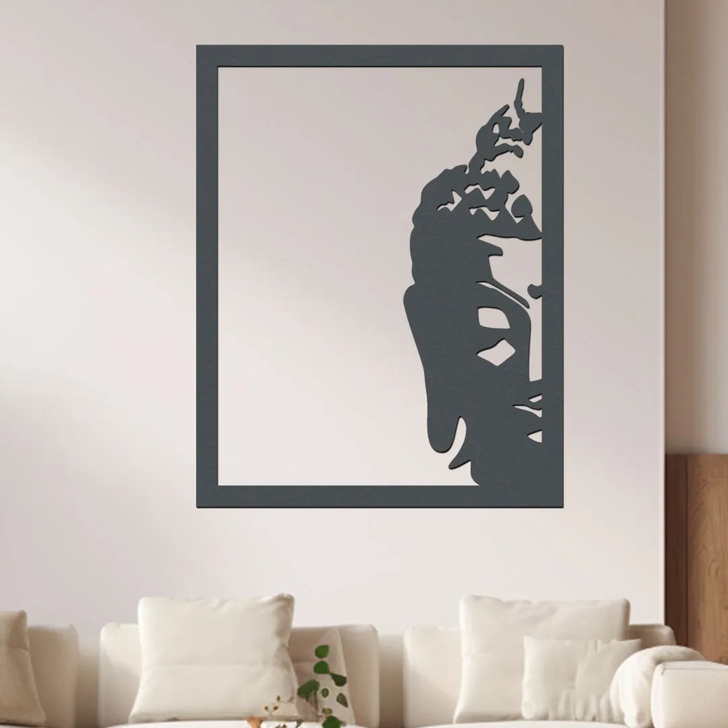 dřevo života Dřevěná dekorace BUDHA BALI Zvolte rozměr (cm): 76x95, Zvolte barvu dekoru: Černá