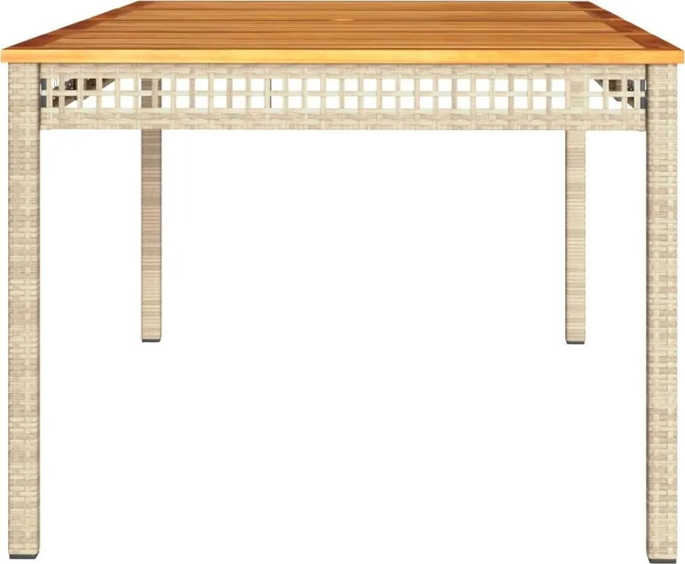 vidaXL Zahradní stůl šedý 180 x 90 x 75 cm polyratan akáciové dřevo [366281] Barva: Šedo-hnědá