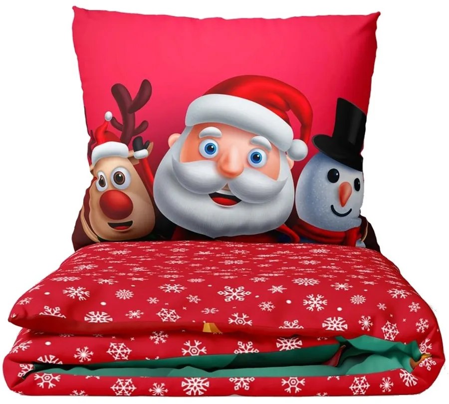 Vánoční ložní povlečení - motiv Pozdravy ze severního pólu - 100% bavlna Renforcé - 70 x 90 cm + 140 x 200 cm