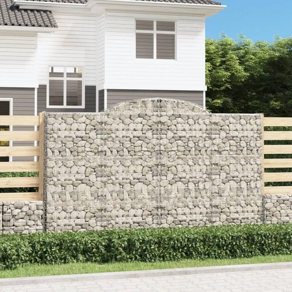 Klenuté gabionové koše 4 ks 300x50x180/200cm pozinkované železo 3146775