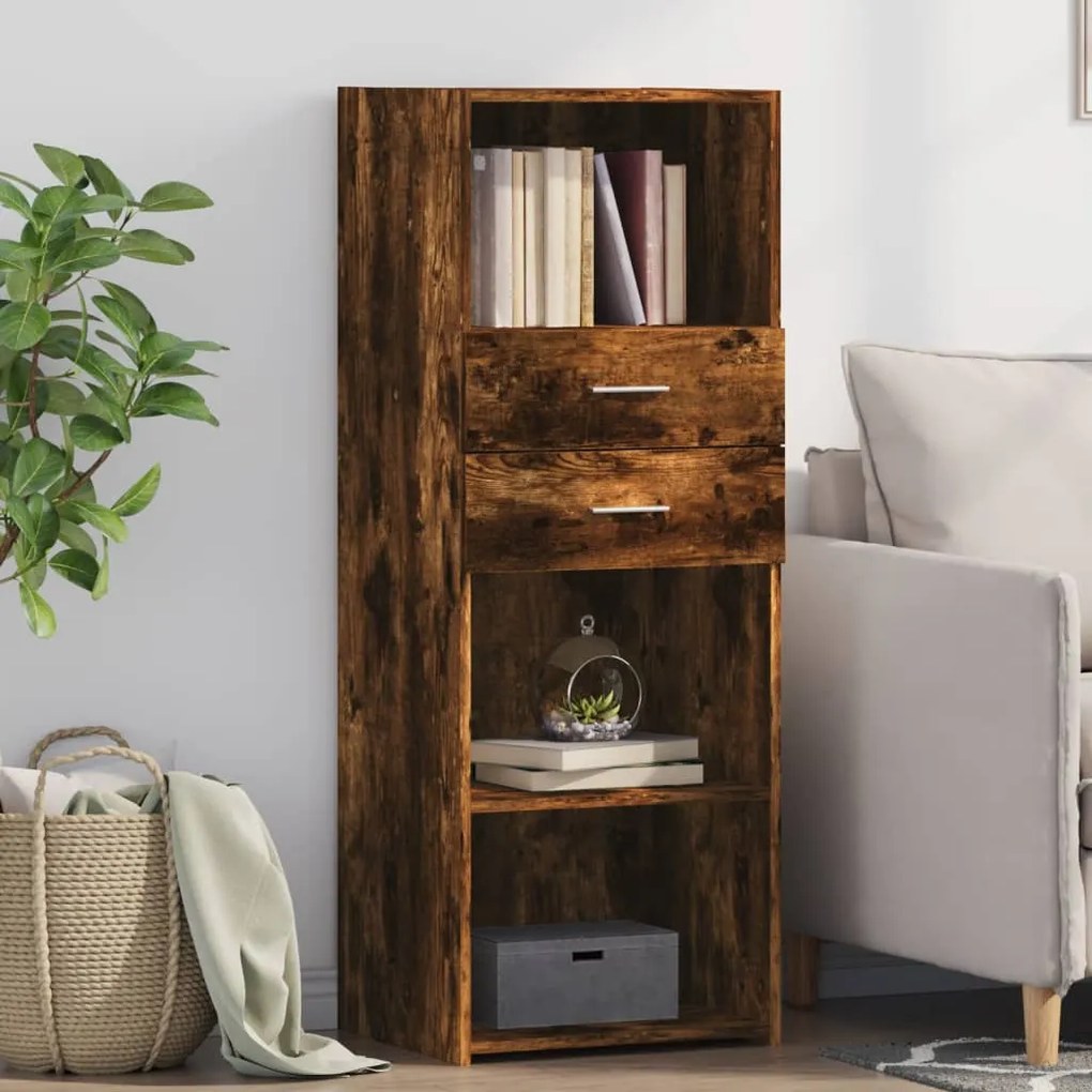 Skříň highboard kouřový dub 45 x 42,5 x 124 cm kompozitní dřevo
