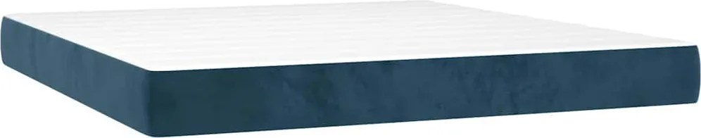 Box spring postel s matrací tmavě modrá 180x200 cm samet 3127629
