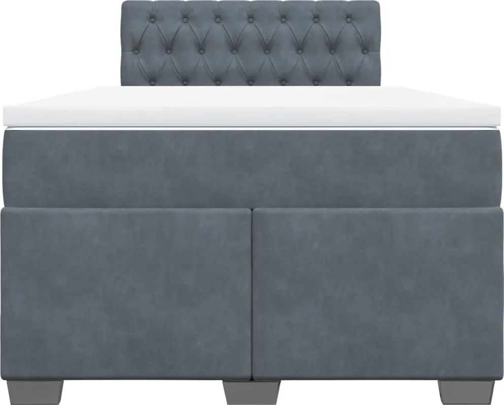 Box spring postel s matrací tmavě šedá 120 x 200 cm samet 3286289