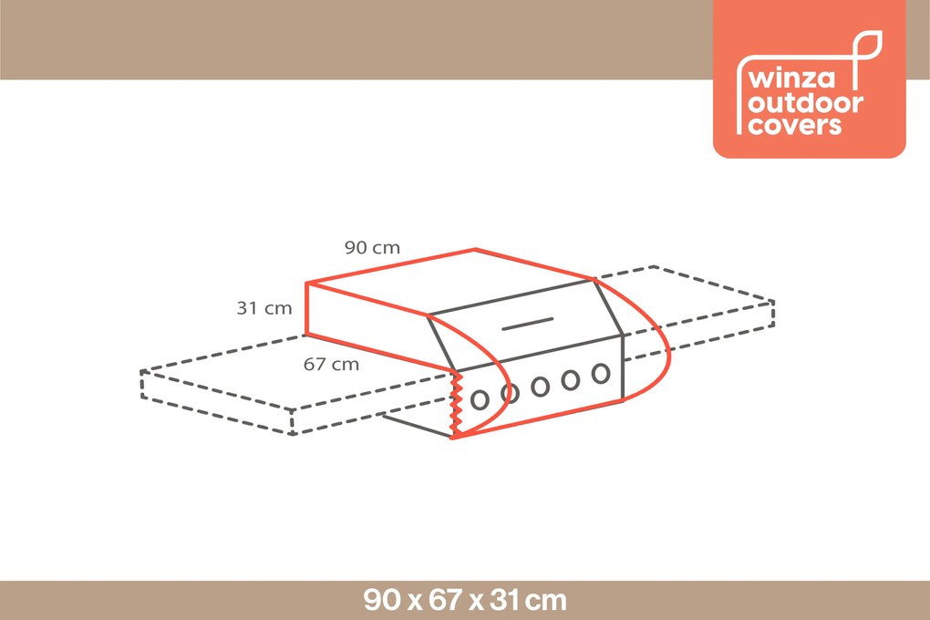 Obal na poklop grilu 90x67x31cm Winza
