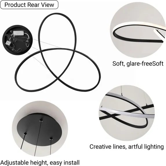 Brilagi - LED Stmívat. lustr na lanku INFINITY LED/80W/230V 80x80 cm černá + DO