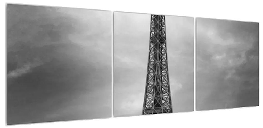 Obraz Eiffelovy věže a červeného auta (120x40 cm)