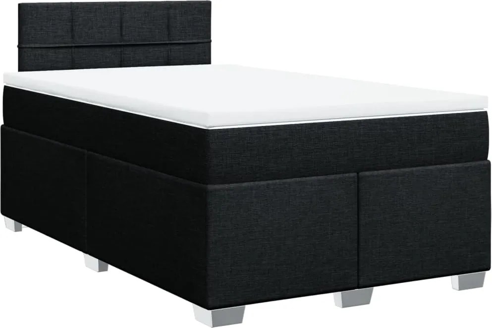 Box spring postel s matrací černá 120x200 cm textil 3285857