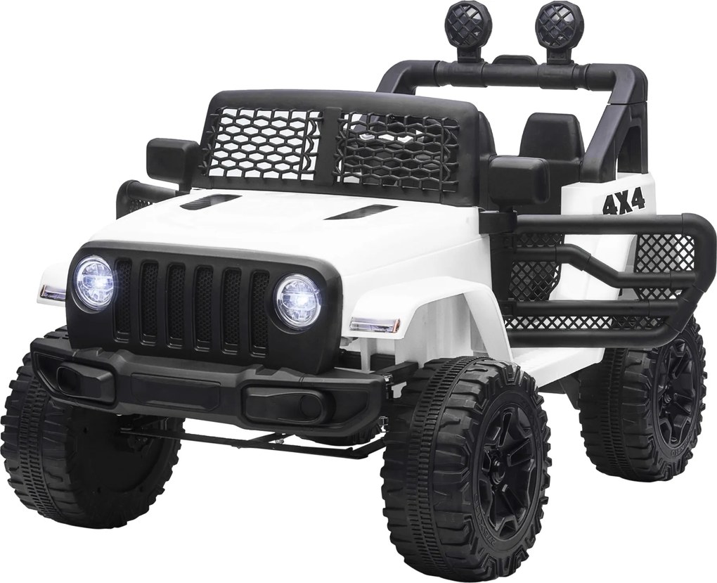 HOMCOM Dětské Elektrické Auto pro Děti od 3 Let - Všestranný Buggy s 12V Baterií, 2 Motory, Dálkovým Ovladačem 2.4G, Světlomety, Klakson, Nastaviteln…