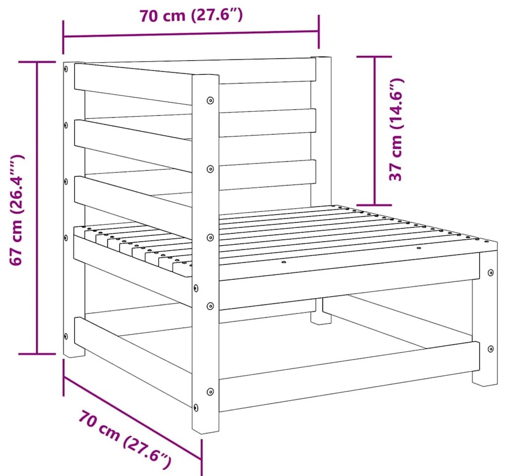 vidaXL Marketos 3dílná zahradní sedací souprava černá masivní borovice