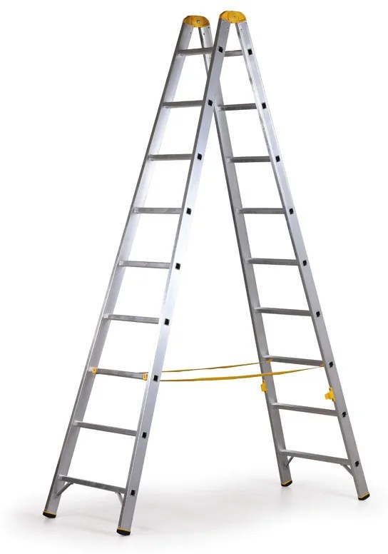 Hliníkové štafle ALVE FORTE, 2x9 příček, výška 2,56 m
