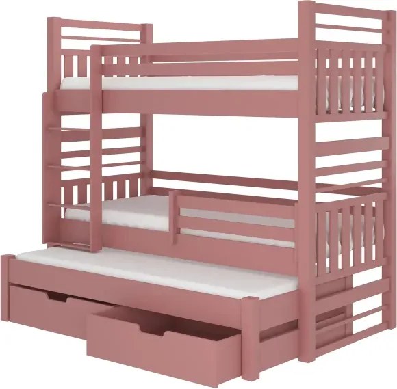 Třílůžková patrová postel HIPPO 200x90