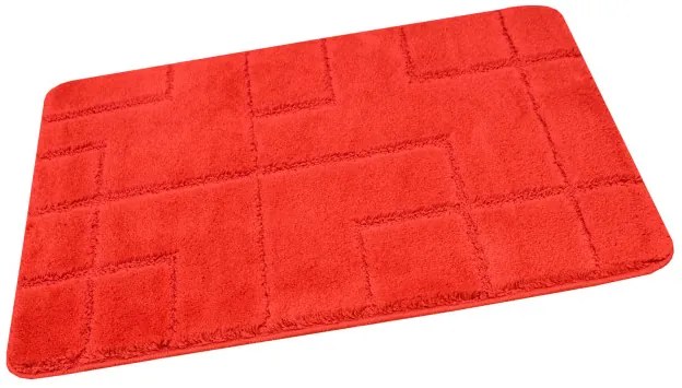 Koupelnový kobereček Inez Red červený / geometrie
