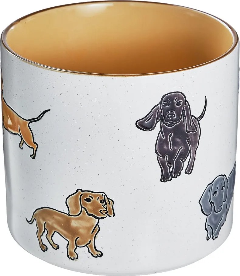 DOG LOVER Květináč jezevčík 18 cm - béžová