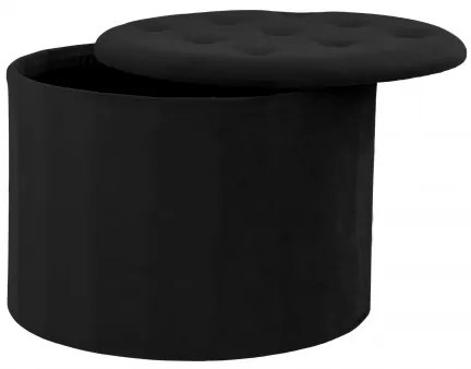 Taburet POUF TURUP HOUSE NORDIC Ø56 cm, samet černý House Nordic 1504061