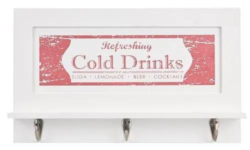 Harasim Dřevěný věšák Cold Drinks červený