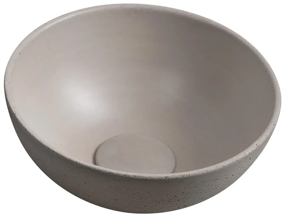 Sapho Sapho, MINOR betonové umyvadlo na desku, průměr 26cm, písková, MR26014