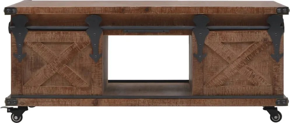 Konferenční stolek z masivní jedle 91 x 51 x 38 cm hnědý 246119