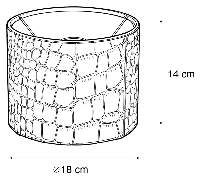 Stínidlo z veluru s krokodýlím vzorem a zlatým vnitřkem 18/18/14