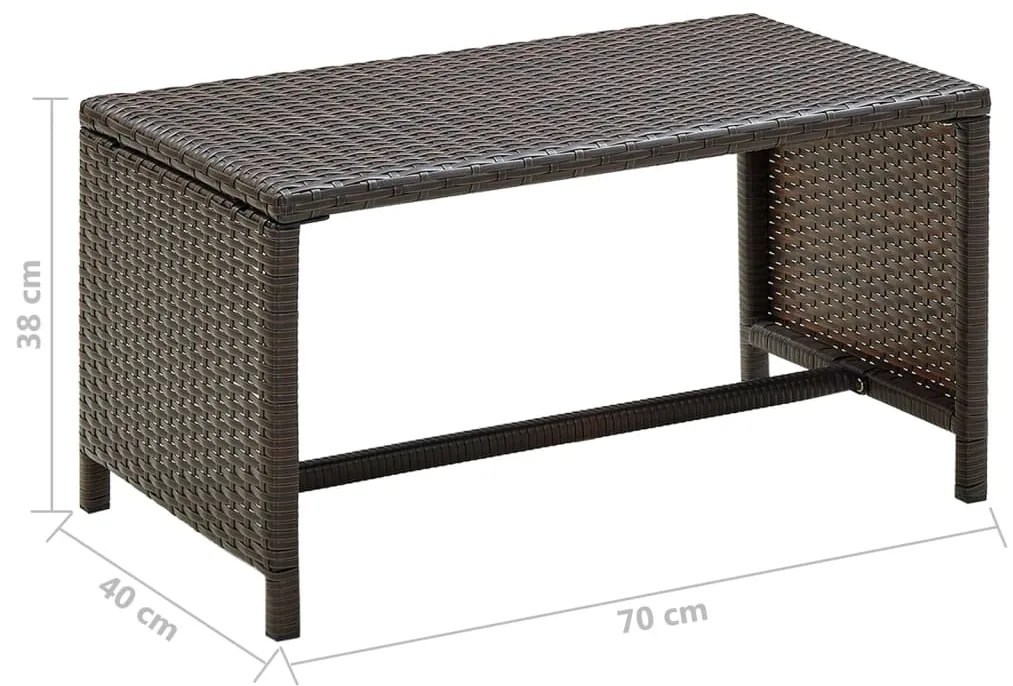 Konferenční stolek hnědý 70 x 40 x 38 cm polyratan - Default Title
