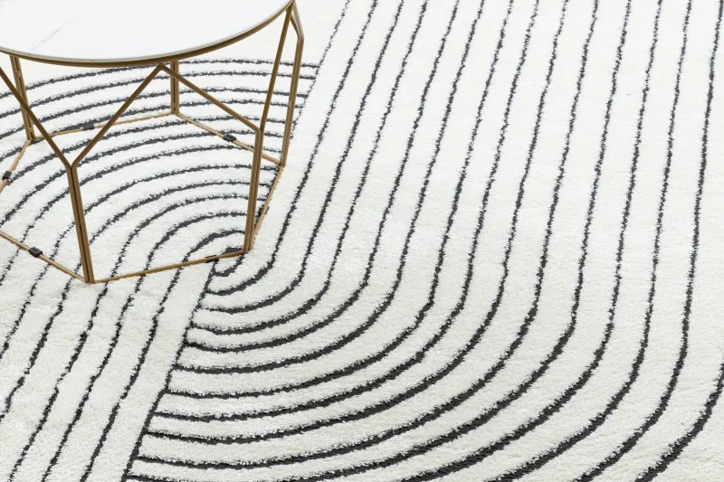 Dywany Łuszczów, Kusový koberec Mode 8587 geometric cream/black, 200x290, béžová, chodba / předsíň