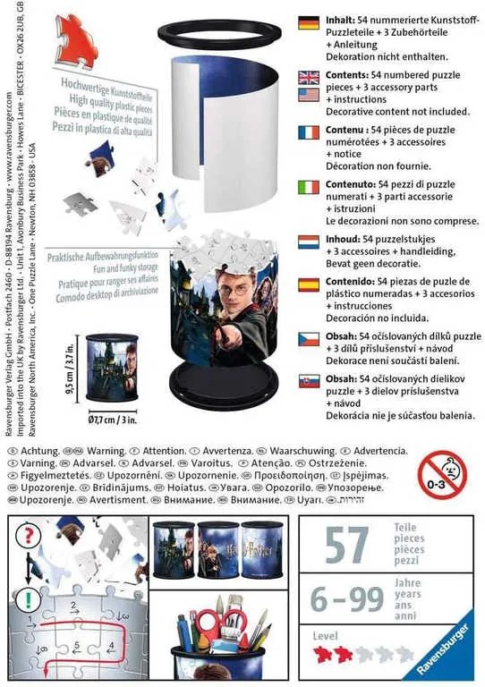 RAVENSBURGER Puzzle 3D Stojan na tužky Harry Potter 54 dílků 2411154